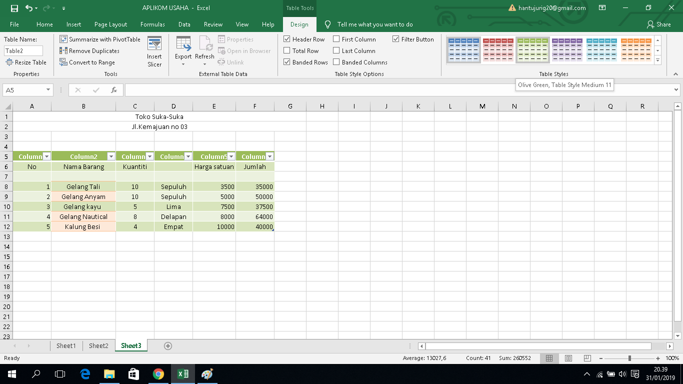 (Rangkuman 5) Cara Membuat NOta Di Excel
