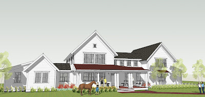 ron brenner architects: New Modern Farmhouse Design Completed