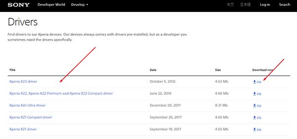 Descargar USB Driver Sony Xperia controladores y software