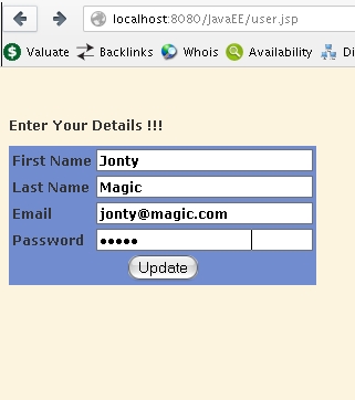 How to use Jsp action elements useBean, setProperty and getProperty to add, set and get property ...