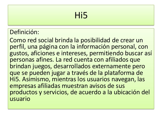 REDES SOCIALES HI5