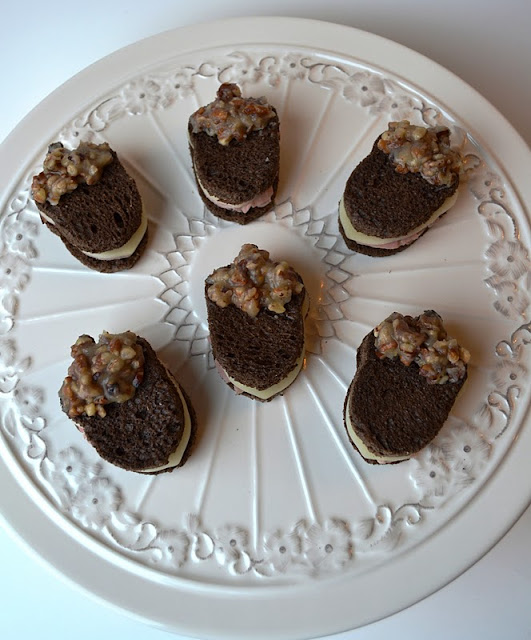 Sweetology: Nutty Ham and Cheese Acorn Tea Sandwiches for Tea Party ...
