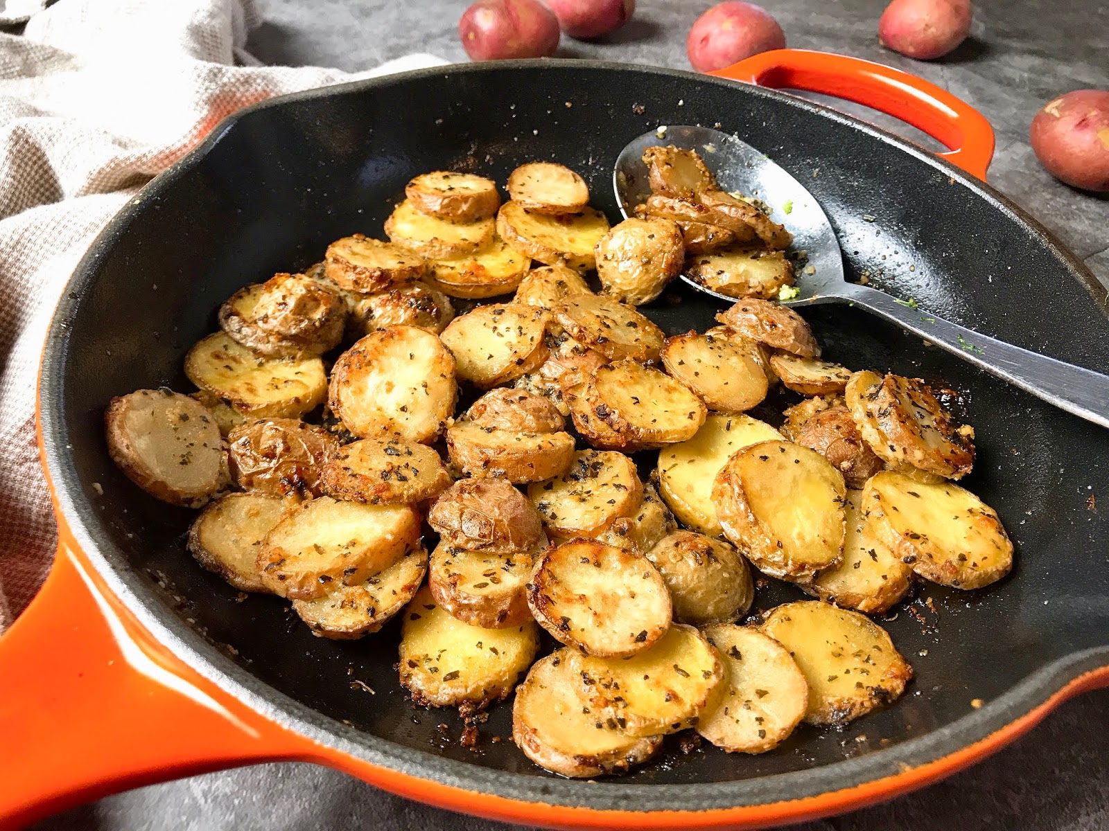 Roasted Parmesan-Basil Potato Coins
