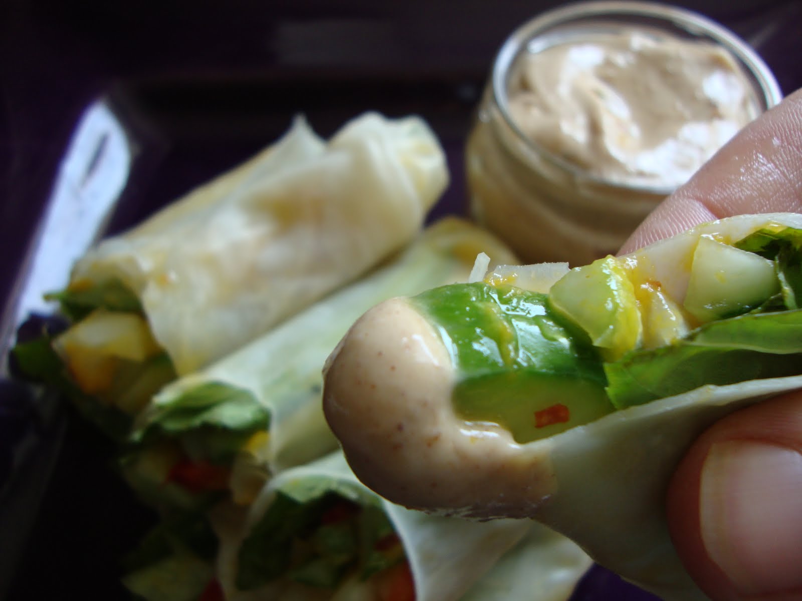 a poet's kitchen: Thai Basil Rolls with Sweet and Spicy Sauce