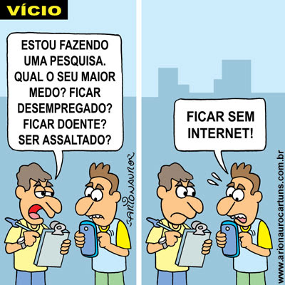 ARIONAURO CARTUNS - Blog do Cartunista Arionauro: Charge Vício Celular ...