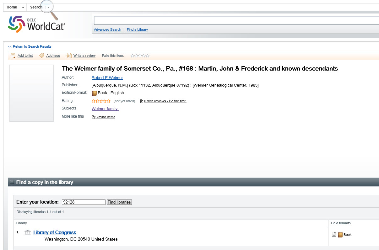 Del's Genealogy Ramblings: My Daughter's In-Laws--The Wimers