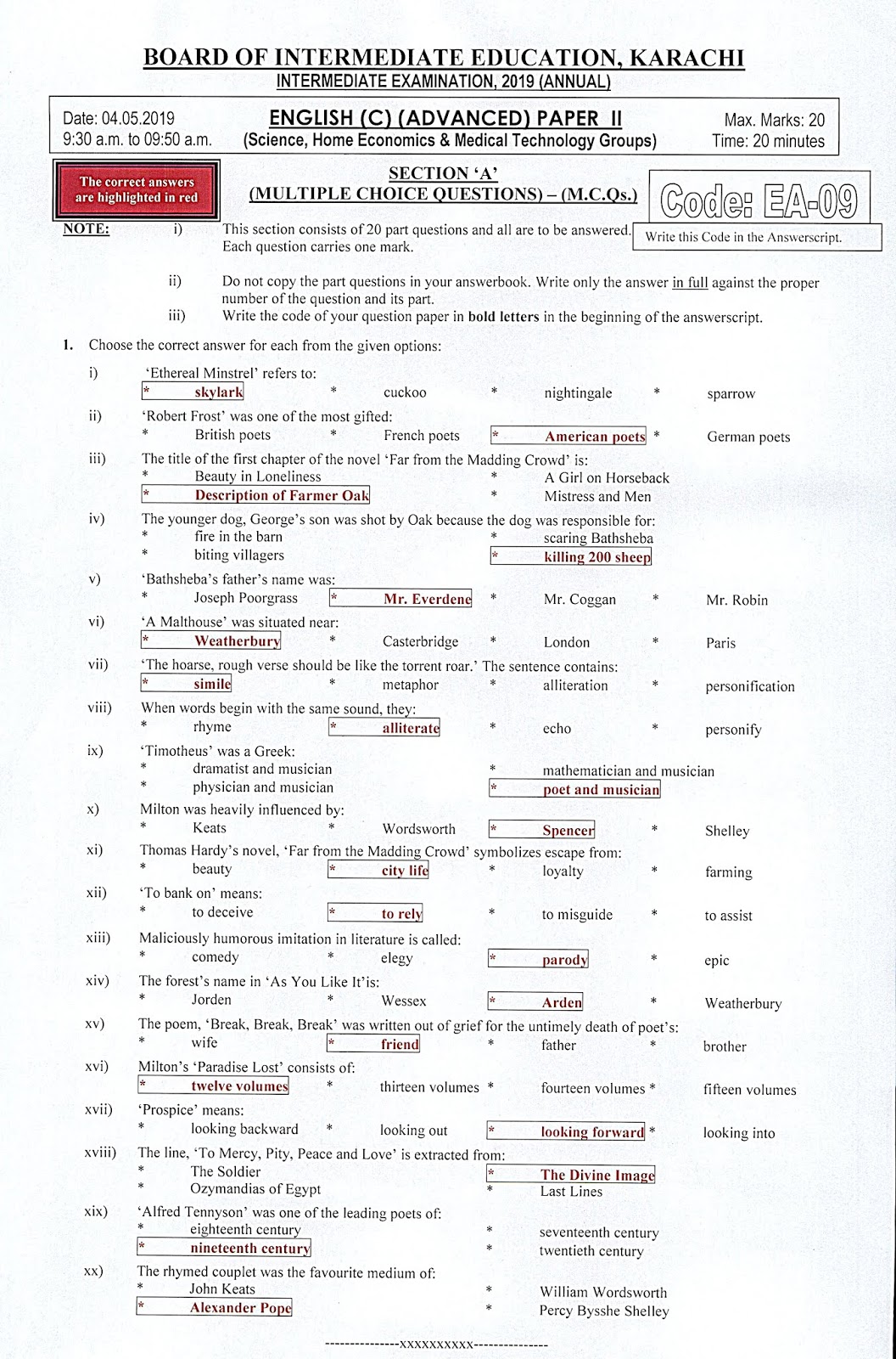 Education Is The Key To Success: English (C) Advance Paper II - Solved ...