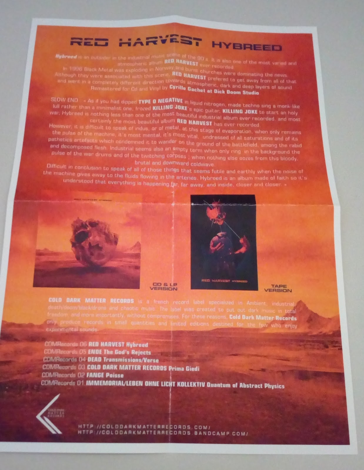 Metallifer Blog : RED HARVEST - Hybreed (2017) - Cold Dark Matter Records