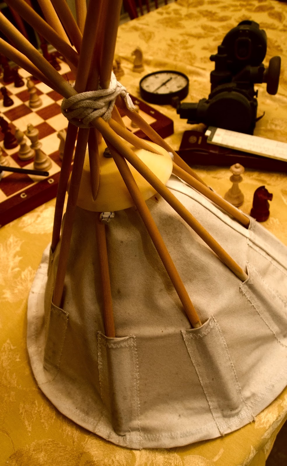 Swamp Castle: Tipi pole and hat system