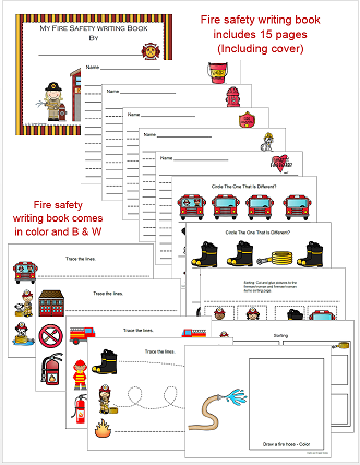 1 - 2 - 3 Learn Curriculum: Fire Safety Alphabet Cards and Writing Book