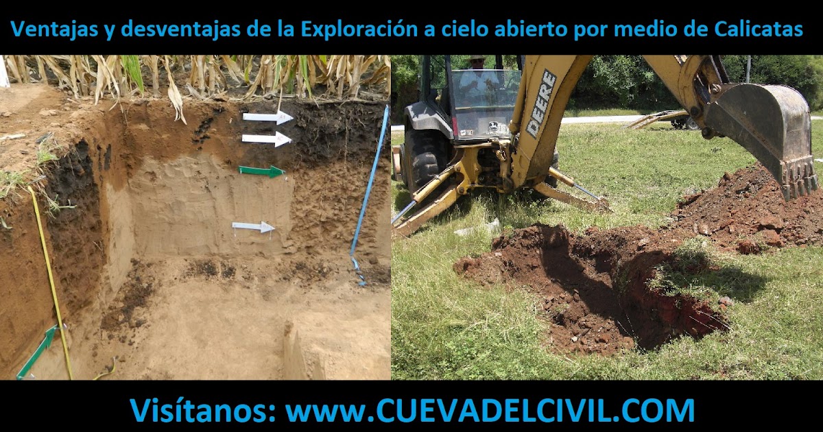 Exploración de suelos: Ventajas y desventajas de la Exploración a cielo abierto con Calicatas