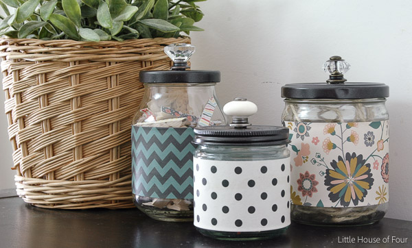 Recycled Glass Jars Turned Stylish Office Storage | Little House of ...