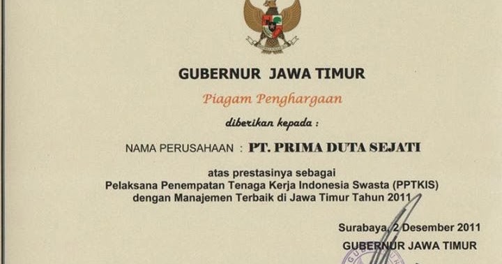 PRESTASI PT PRIMA DUTA SEJATI ~ Prima Duta Sejati Kediri