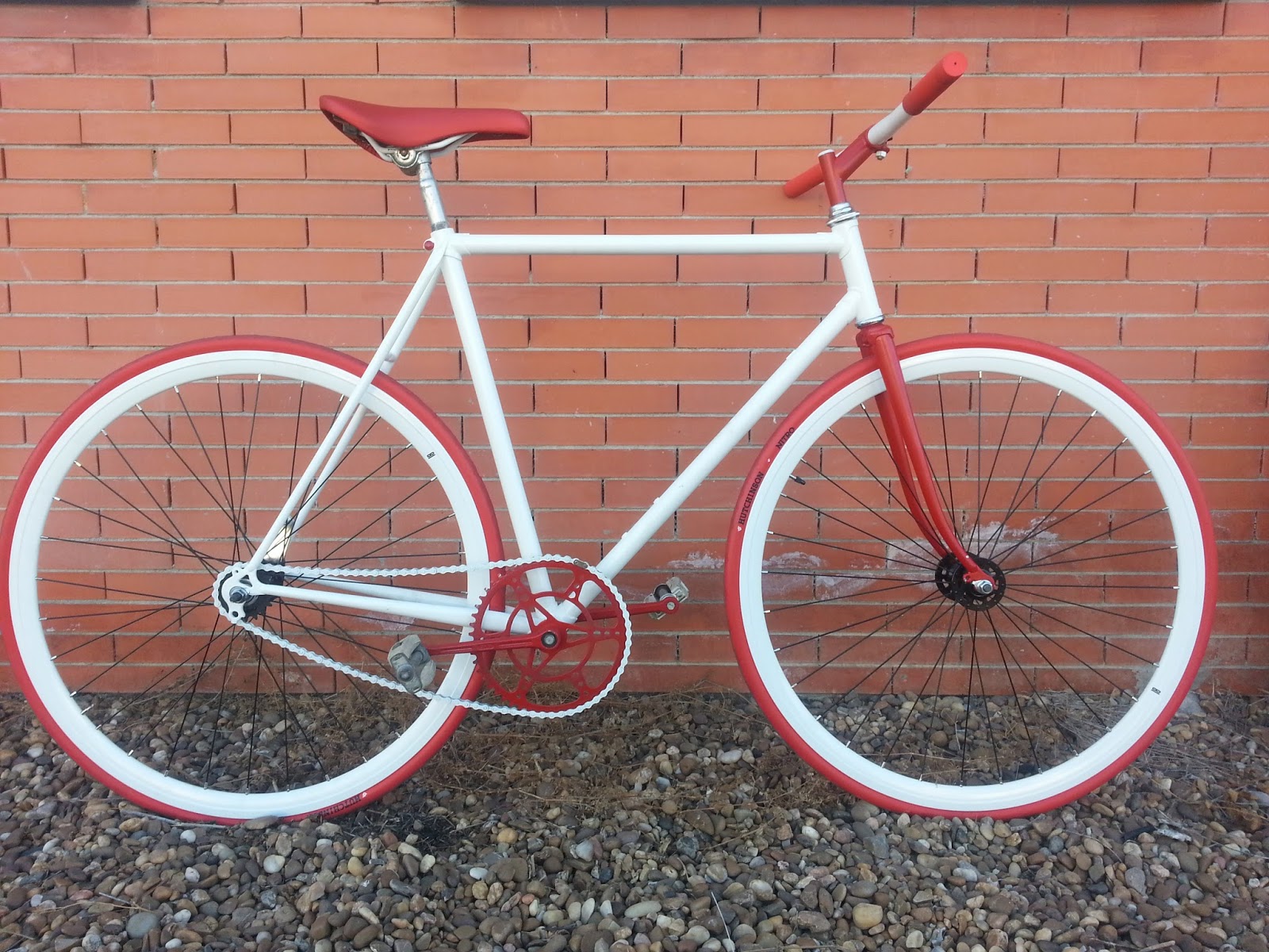 Restoration Bikes: Fixie White & Red Contrapedal - FINALIZADO