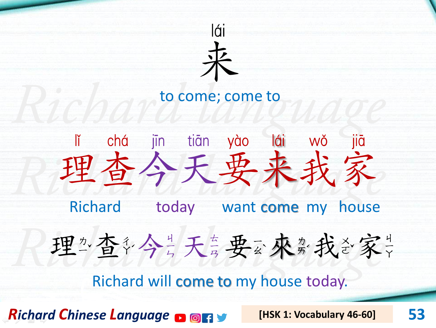 Richard Chinese: The Best Way to Learn Chinese: [HSK 1: Vocabulary 46 ...