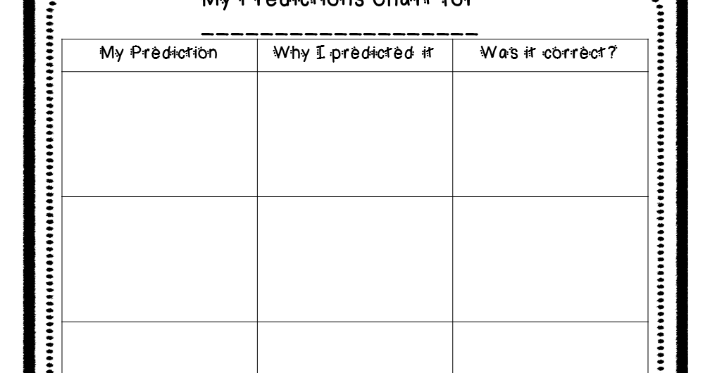 Making Predictions Graphic Organizer