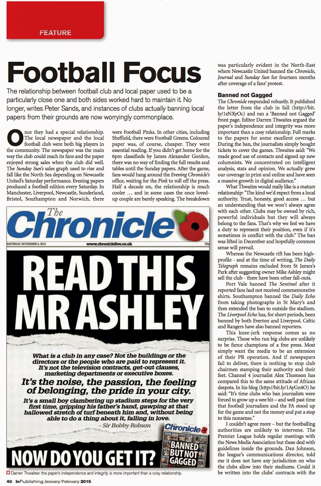 Sands Media Services: Football clubs and newspapers: Friends or foes?