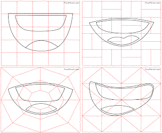 Four grid: Free printable Mouth grid line drawing worksheet/activity ...