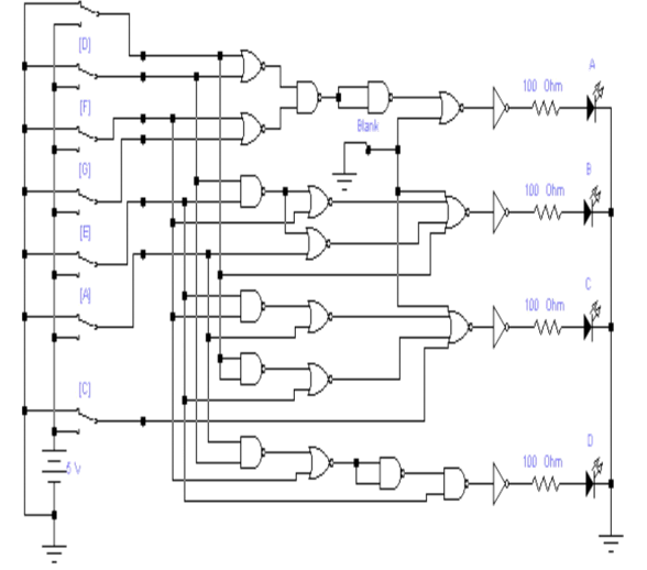 Rangkaian Kombinasi Gerbang Logika 7 Segmen Common Anoda dan Katoda
