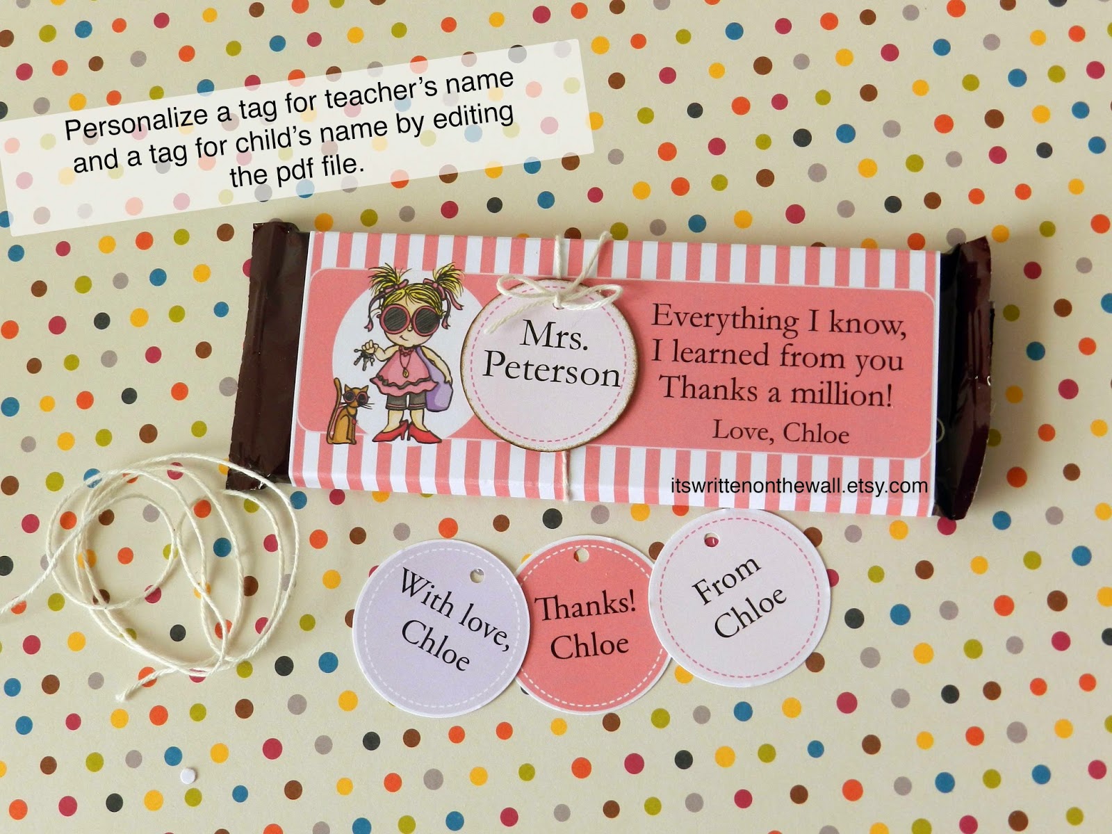 It's Written on the Wall: Yea! Give Teacher a Personalized Gift-Teacher ...