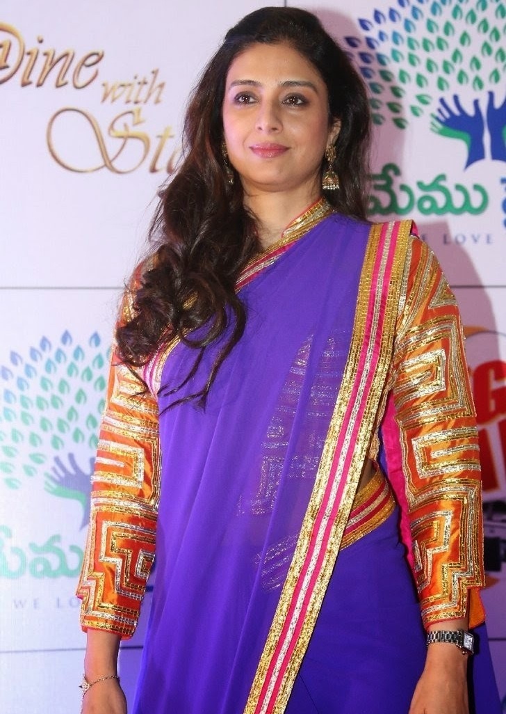 CAP: Tabu Beautiful Images Gallery in Blue Saree