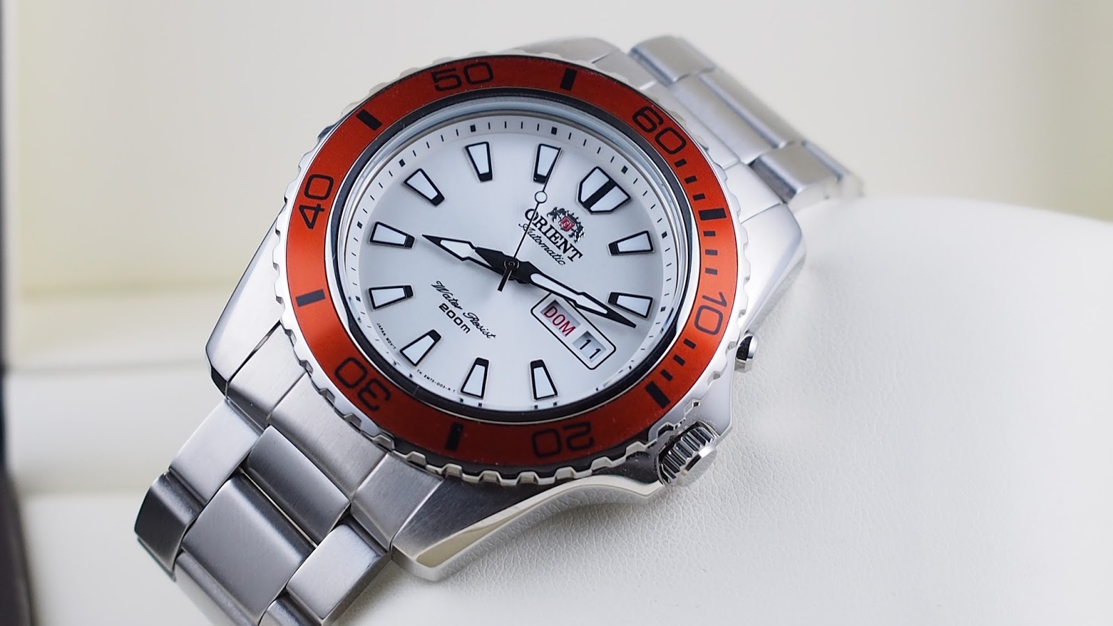 (SOLD) ORIENT MAKO XL WHITE ORANGE BEZEL AUTOMATIC ~ Jual Beli Jam ...