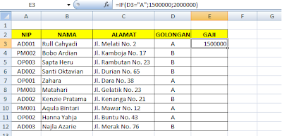 BELAJAR FUNGSI IF PADA MICROSOFT EXCEL