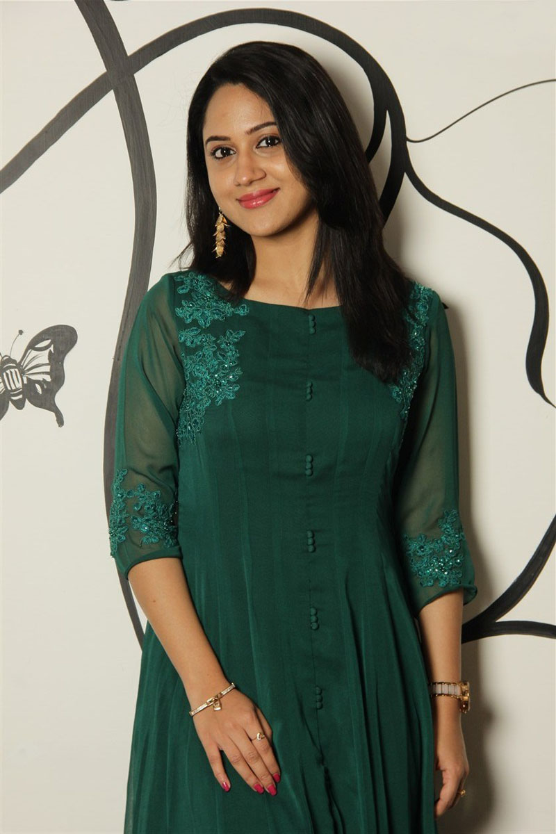 Actress Miya George Latest Beautiful Photos In Green Dress