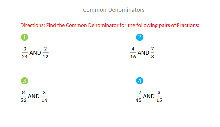 Bro and Sis Math Club: Common Denominators