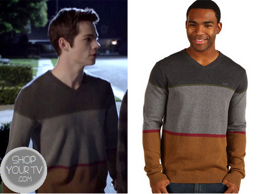 Teen Wolf: Season 3 Episode 2 Stiles' Striped V Neck | Shop Your TV