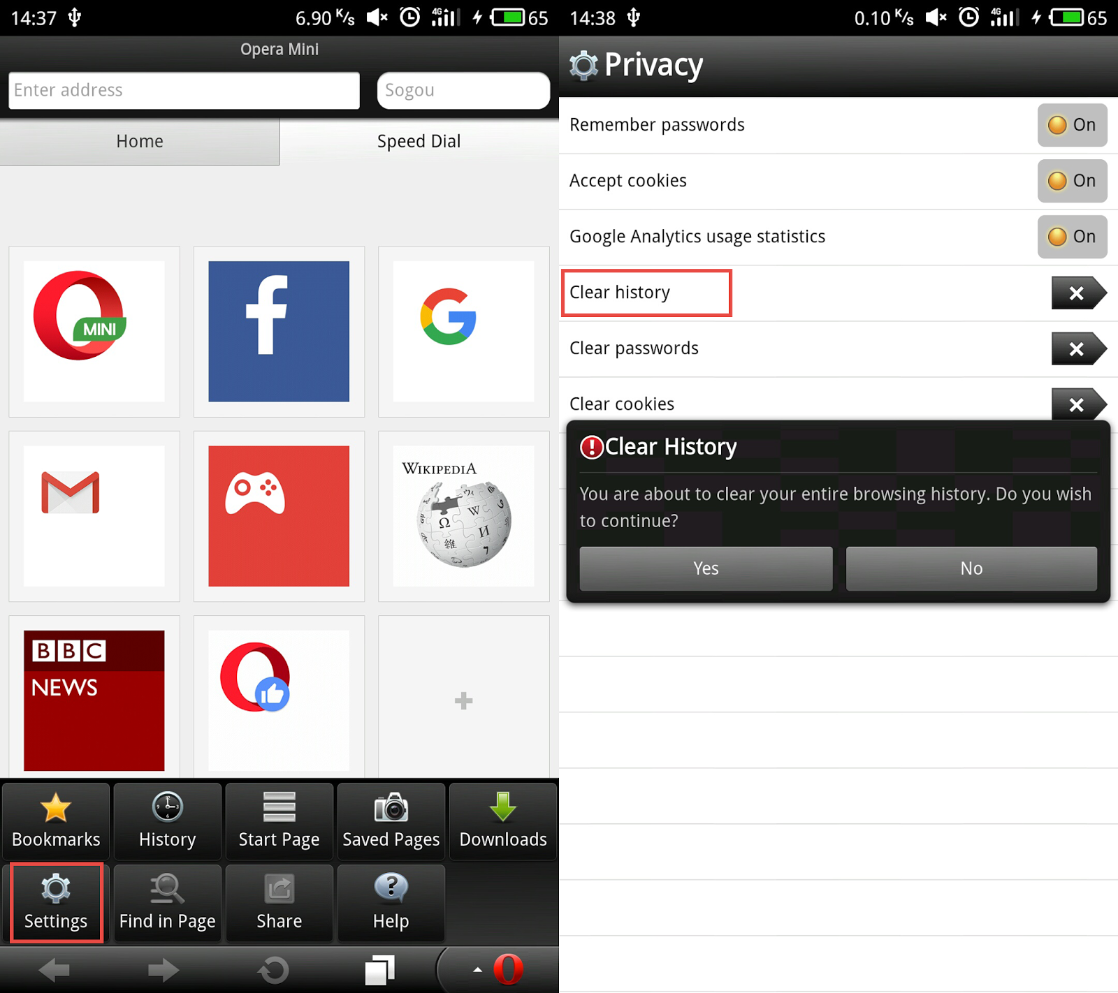 How to Clear the Browsing History