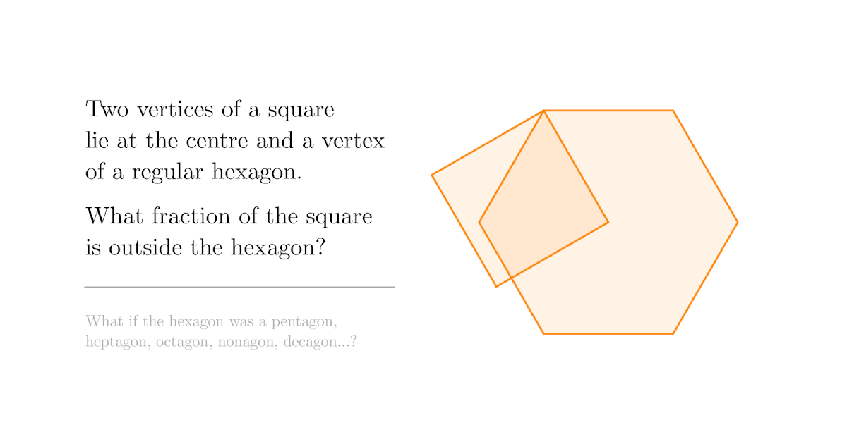 Maths Ed Ideas: Problem... Square on Hexagon