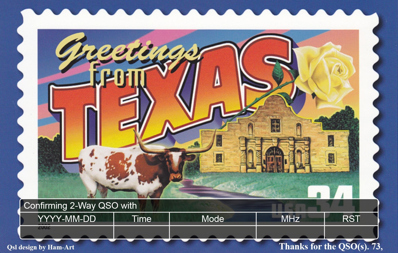 Ham-Art Qsl Design: USA States Postal Series QSL Cards