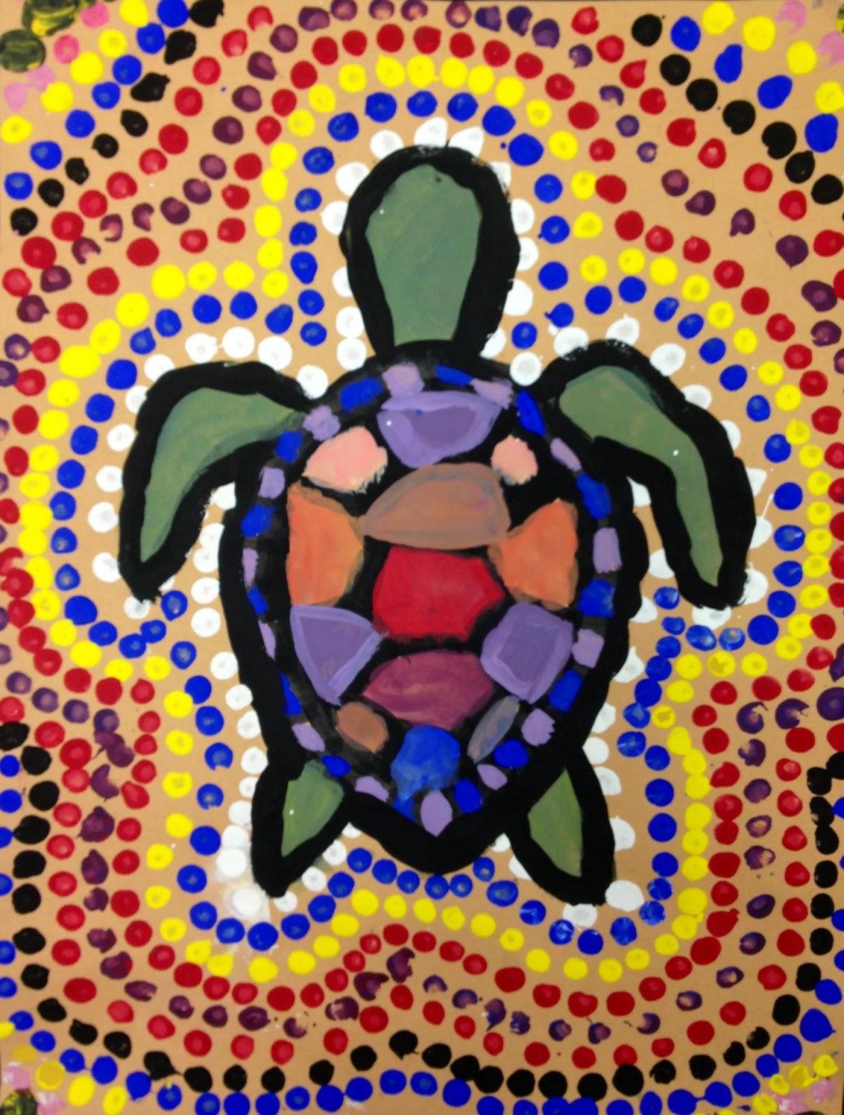 Art at Hosmer: Aboriginal Animal Dot Painting, Part 2