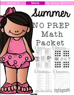 Kelly McCown: Summer NO PREP Math Packet Grades 4 to 5
