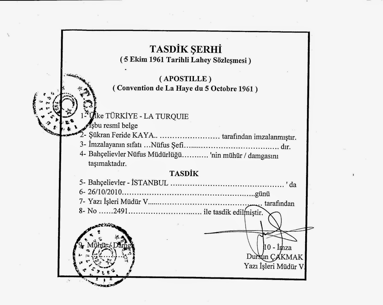 Jak vypadá Apostila z Turecka | Apostile.cz