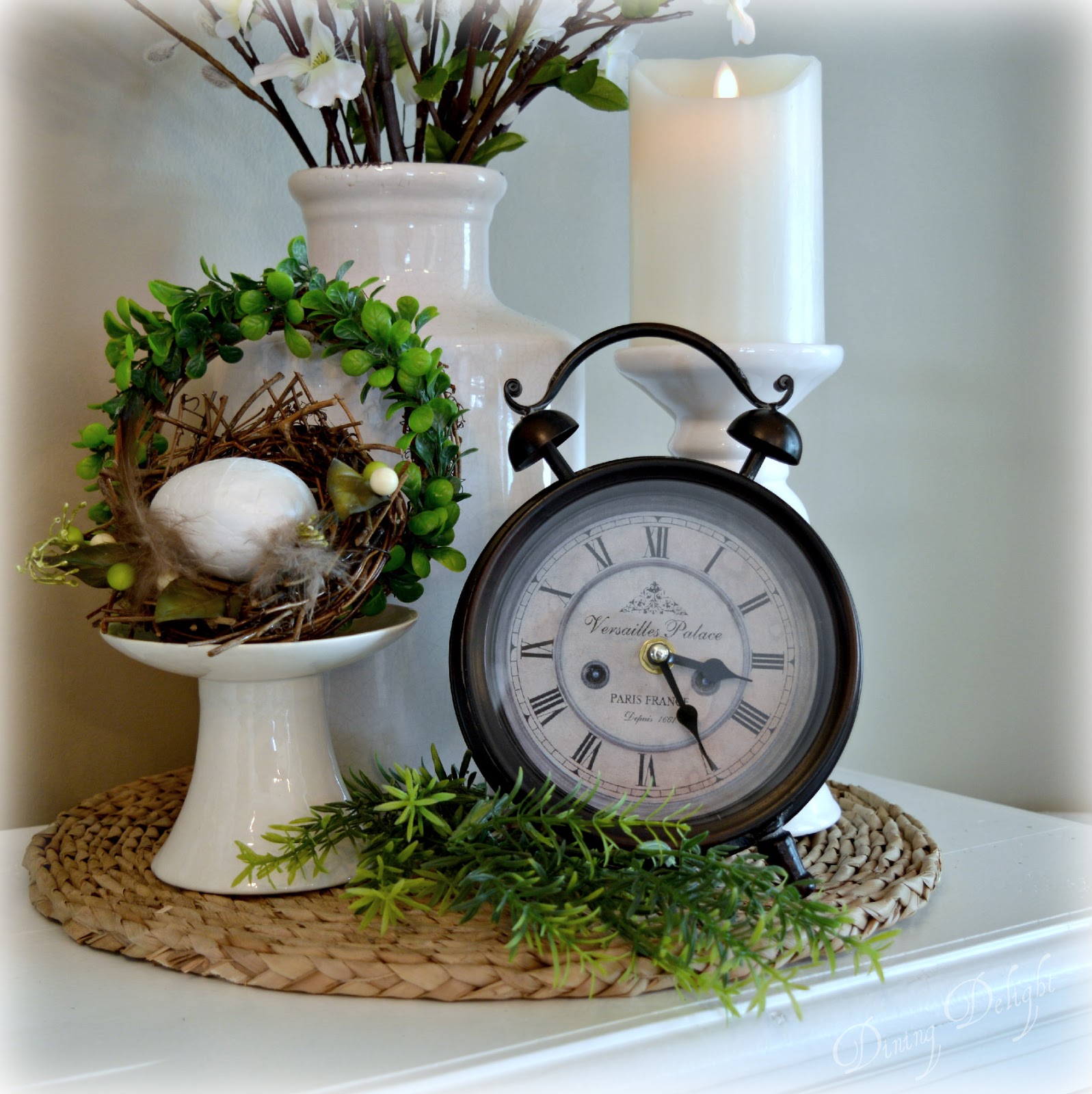 Dining Delight: Easter Decor on Kitchen Sideboard