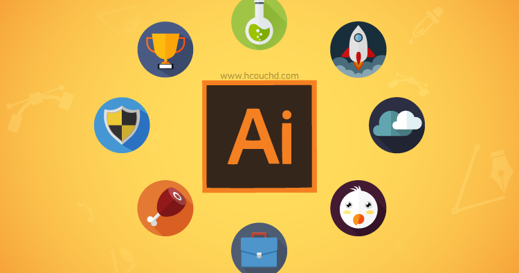 كورس : كيفية إنشاء أيقونات مسطحة ( flat icon ) بإستعمال illustrator | اشكوش ديجيتال | Hcouch Digital