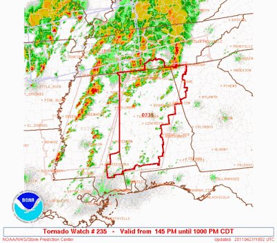 The Original Weather Blog: Latest "PDS" Tornado Watch Issued for Alabama...