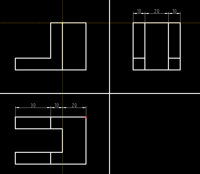 Tecnologia 3º eso: LibreCAD ejercicio 4: Vistas de una pieza