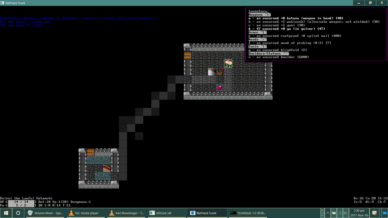 Mister Sanity: Screenshots: NetHack Fourk 4.3.0.4