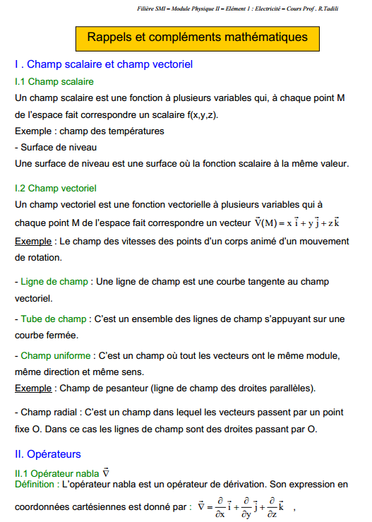 Cours Electricité 1 Complet S2 - ExoSup