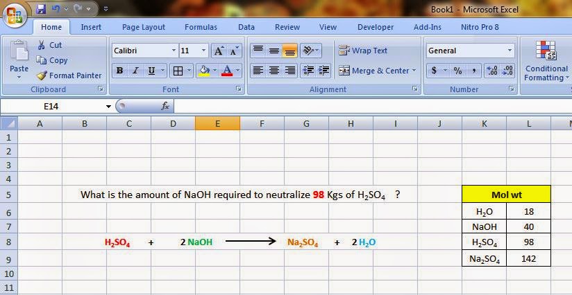 Chemineering: Excel Tutorial - 1 : Mass balance calculation using ...
