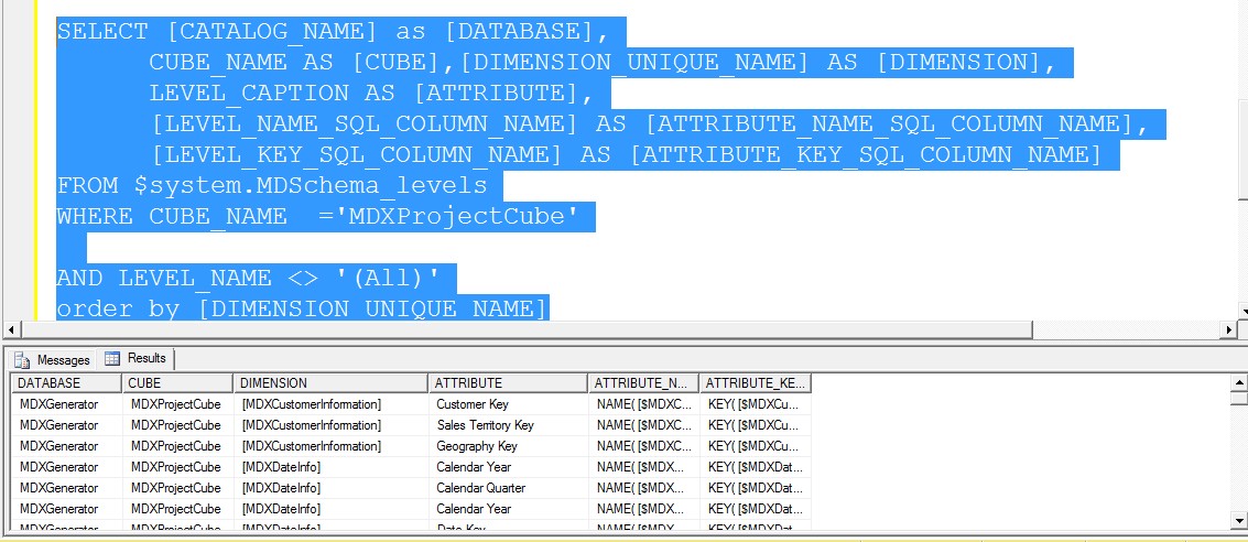 Welcome To Sqlserver Mvp Blog Mdx Query To Fetch The Possible Attributes In A Cube
