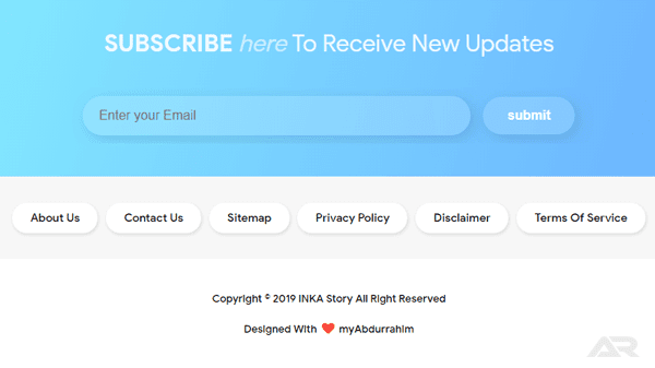 Membuat Menu & Subscribe Box di Footer Blog - myAbdurrahim ID