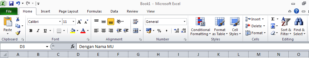 Penjelasan Tab Menu (Ribbon) pada Excel | Kompilasi Excel