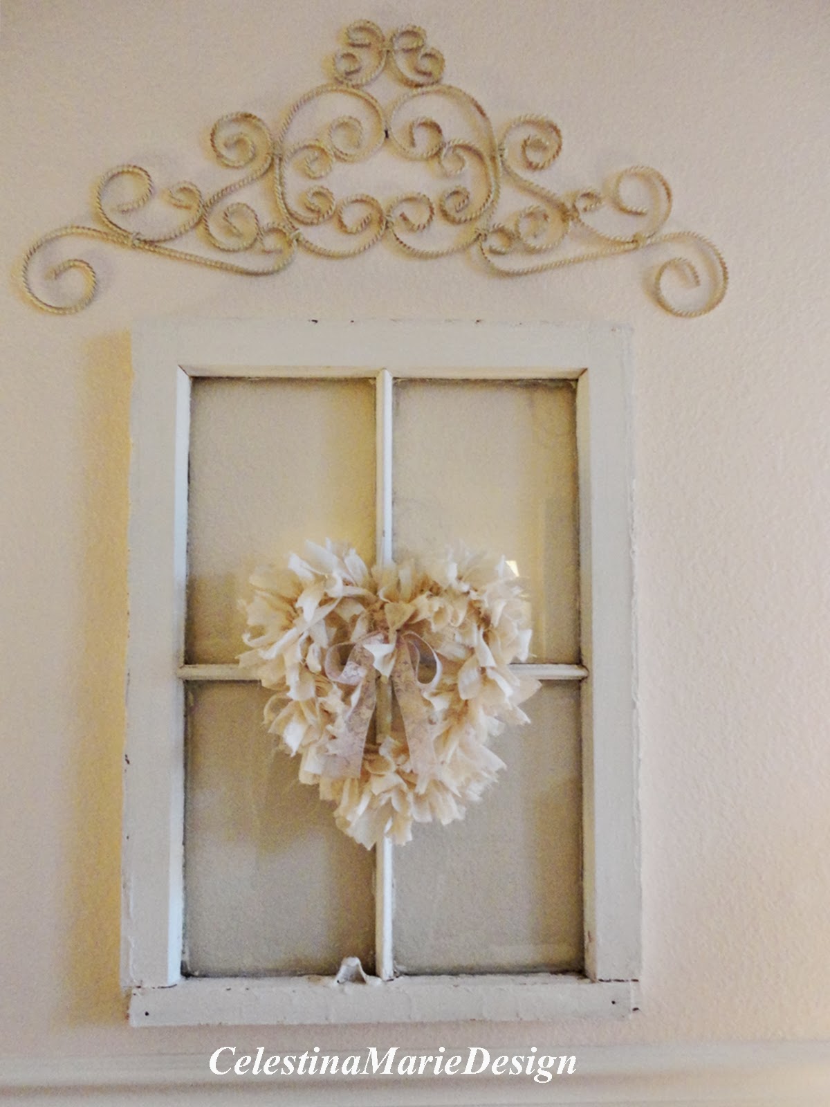 Rag Trim Lampshades and a Heart Wreath~Tutorial - Rose Garden Market