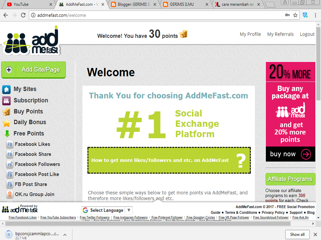 Cara menggunakan addmefast untuk subscribe youtube dengan aman ...