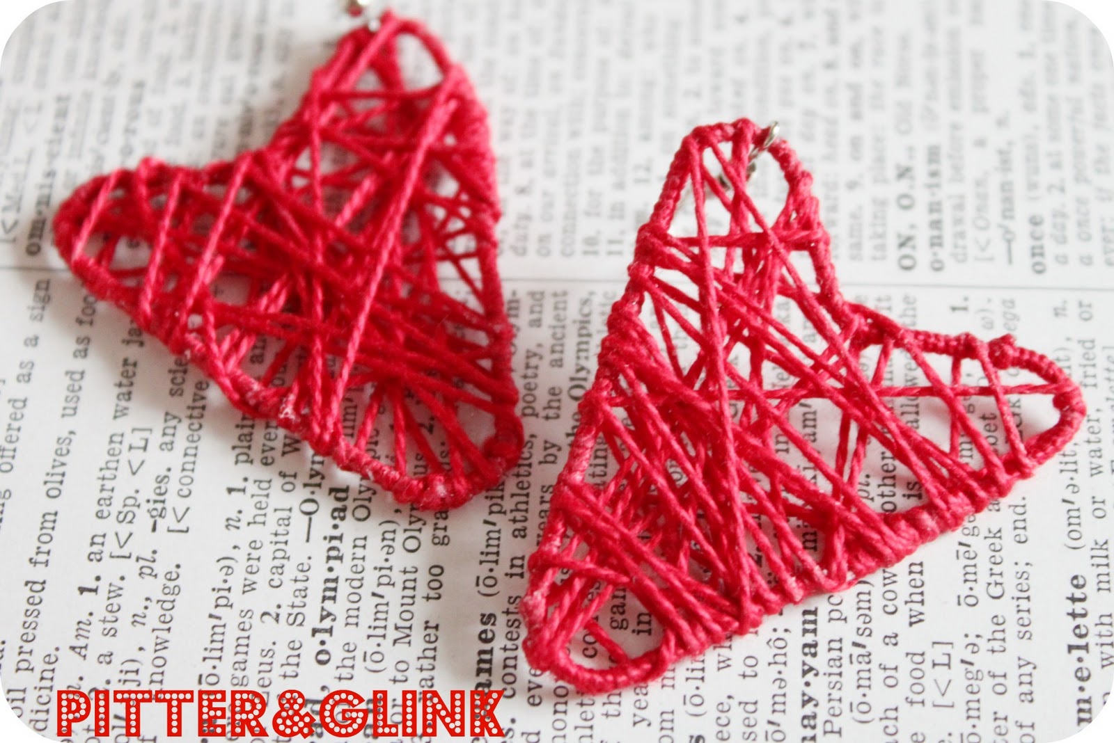 PitterAndGlink: {PaperClip & String Valentine Earrings}