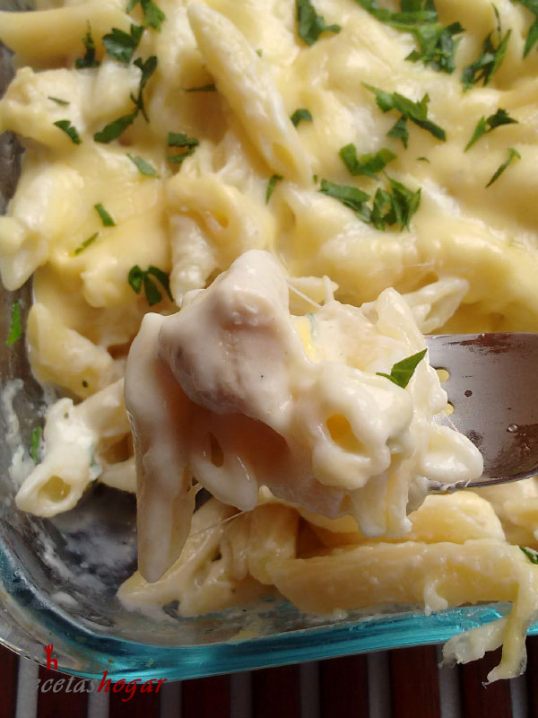 Pasta Alfredo con pollo - Receta de cocina casera